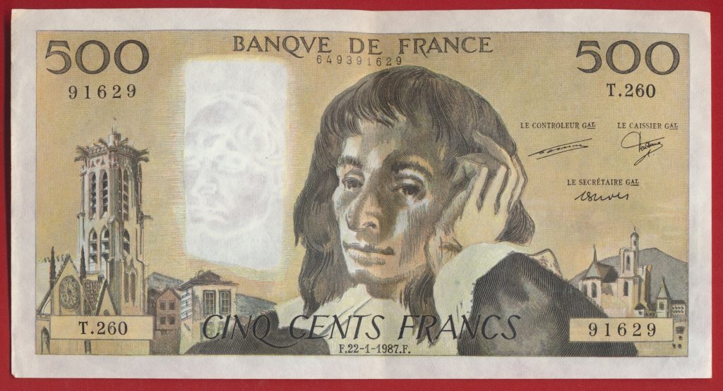 500 Francs - Pascal - Type 1968 - 22-1-1987 - FDCollector