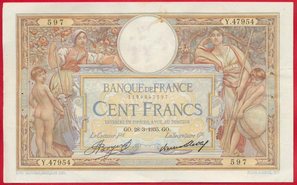 100 Francs - Merson - 1935 - FDCollector