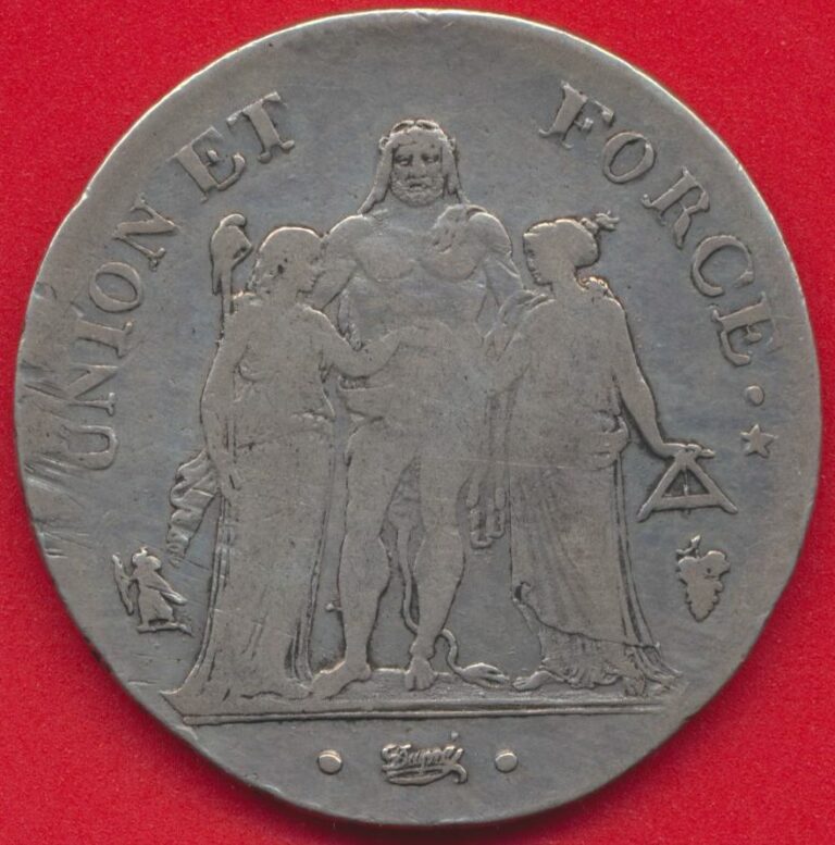 5 Francs - Union et Force - AN 5 Q - FDCollector