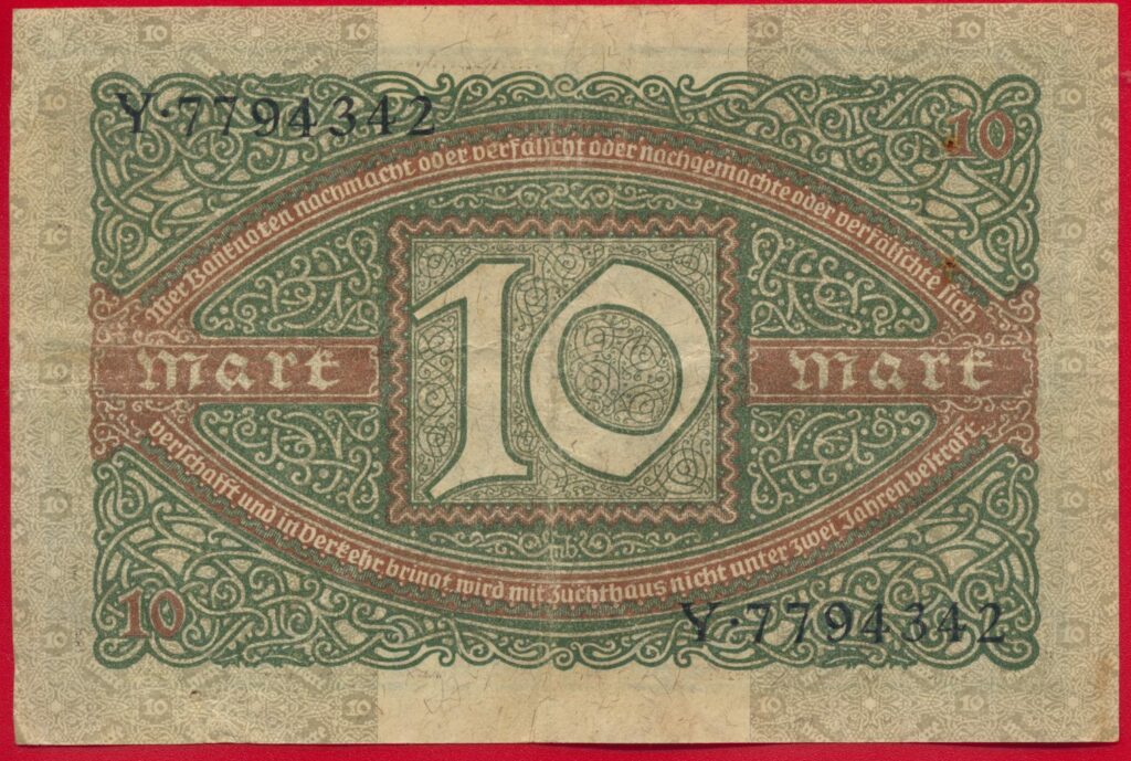 2,00€ : ALLEMAGNE - 10 Mark - 1920 - FDCollector